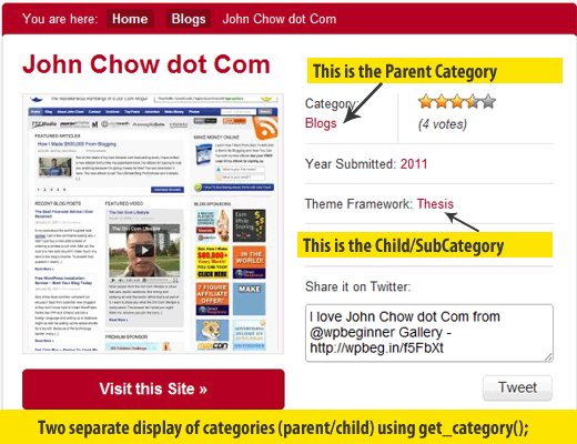 How to Display Only Parent Category in your WordPress Post Loop