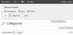 What is Screen Options in WordPress