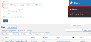 What is Screen Options in WordPress