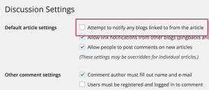 How Disable Self Pingbacks in WordPress
