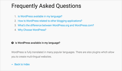 How to Add a Frequently Asked Questions - FAQs section in WordPress