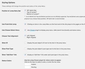 How to Add a Jump Menu in WordPress Admin Area