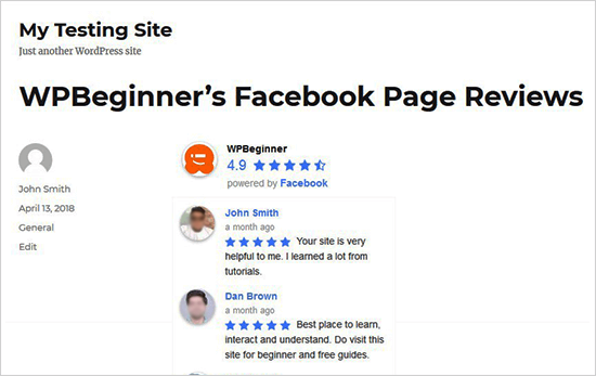 How to Display Your Facebook Page Reviews in WordPress