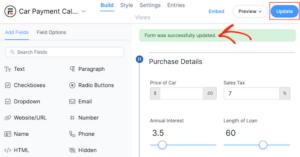 How to Create an Auto Loan / Car Payment Calculator in WordPress