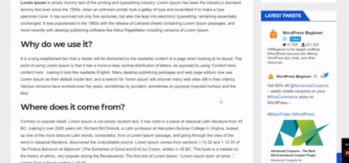 How to Create a Sticky Floating Sidebar Widget in WordPress