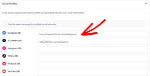 How to Display Author's Twitter and Facebook on Profile Page