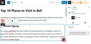 How to Change Block Height and Width in WordPress